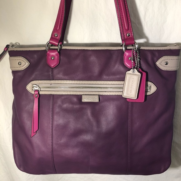Coach | Bags | Coach Daisy Spectacular Purple Leather Emma Tote | Poshmark
